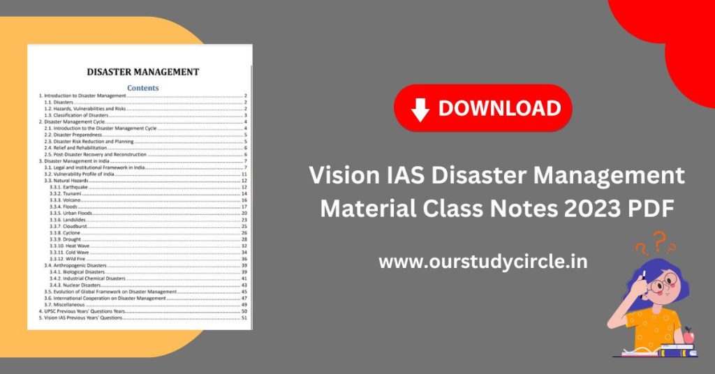 Vision IAS Disaster Management Material Class Notes 2023 PDF | UPSC IAS